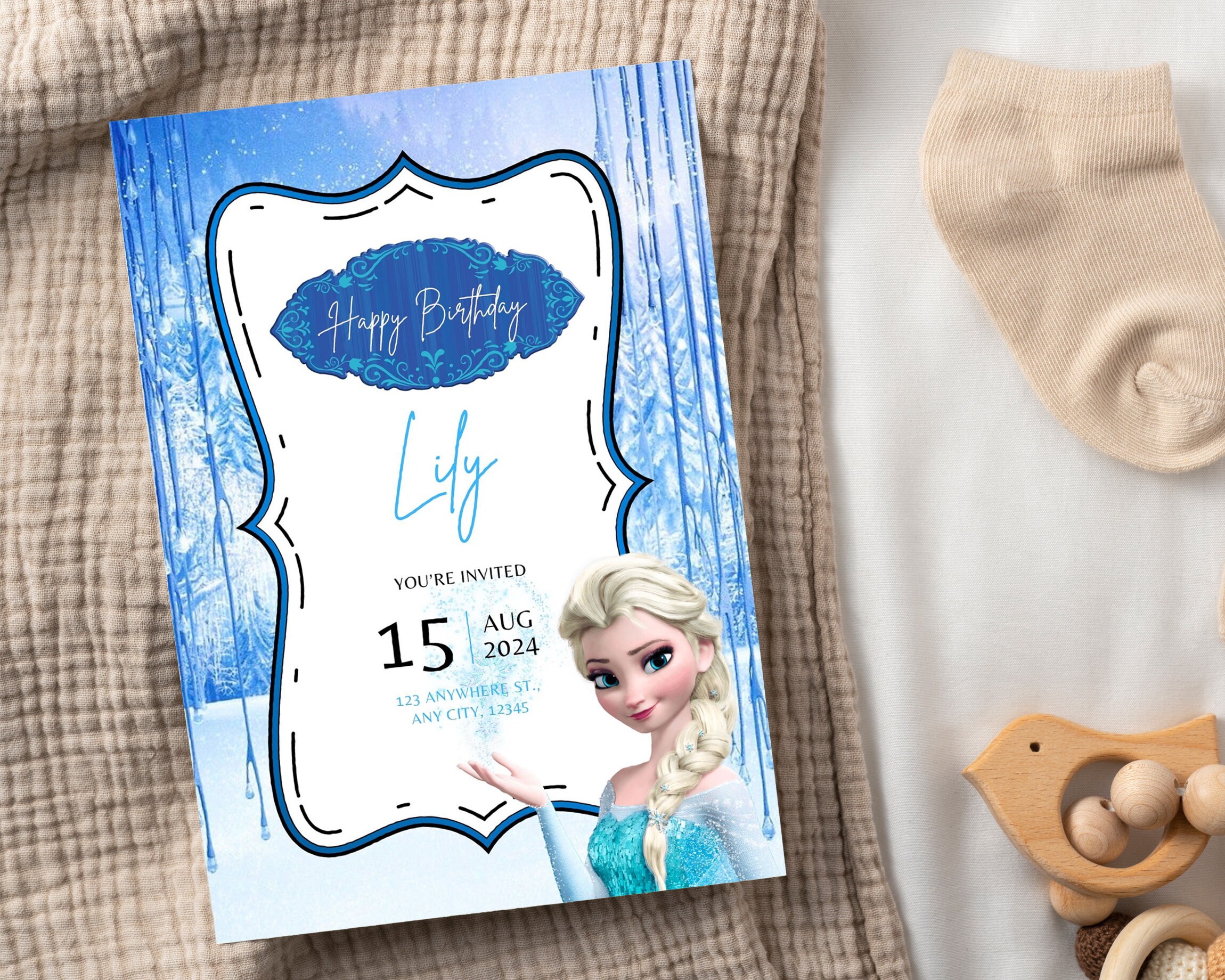 Editable Frozen Animation Invitation Digital,printable Birthday Party ...