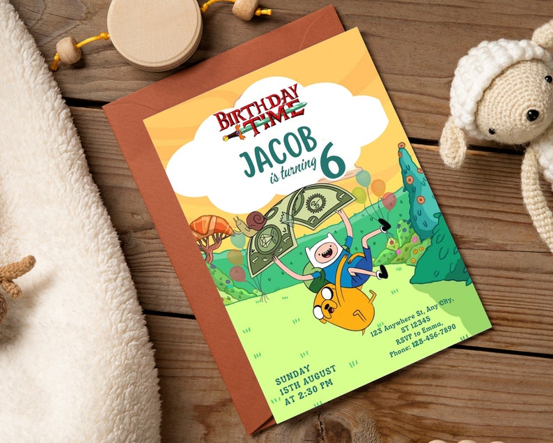 Editable Adventure Time Birthday Invitation Digital,printable Birthday ...