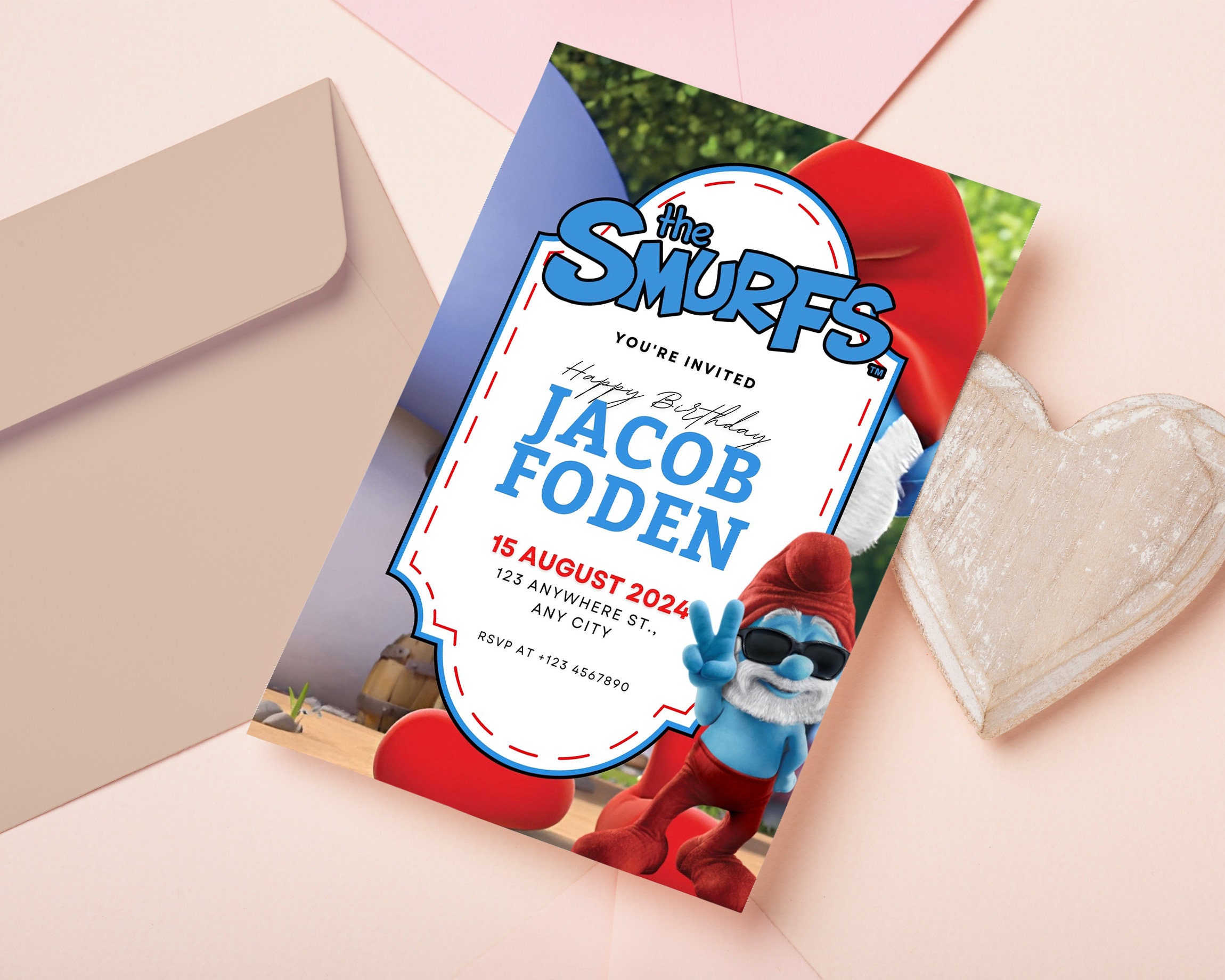 Editable the Smurfs Invitation Digital,printable Birthday Party ...