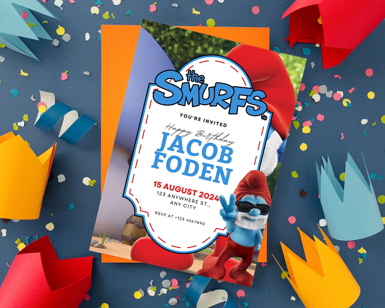 Editable the Smurfs Invitation Digital,printable Birthday Party ...