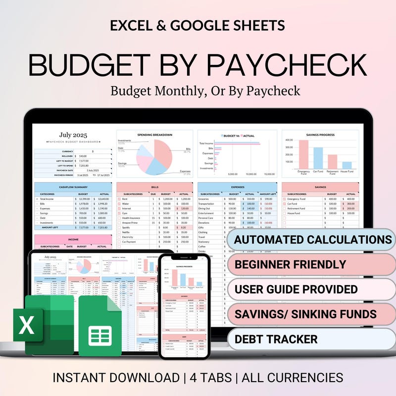 Saving Tracker Biweekly - Etsy