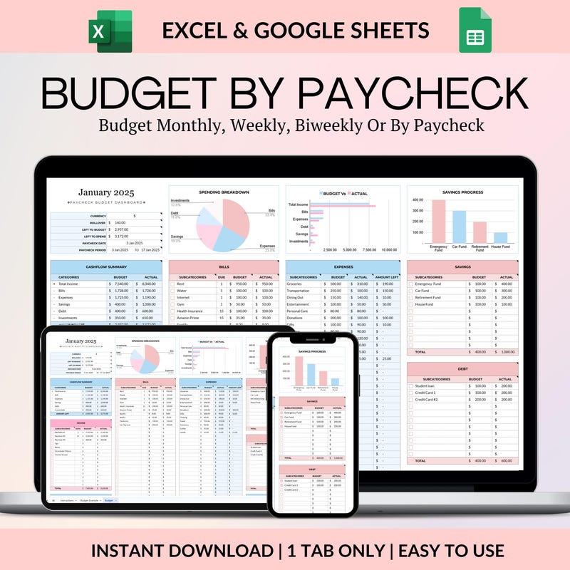 Budget by Paycheck - Etsy