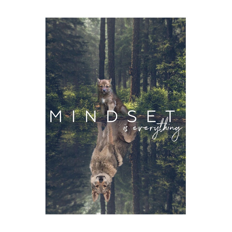 Wall Art Tiger Cat Poster Animal Picture Canvas Painting Mindset is ...