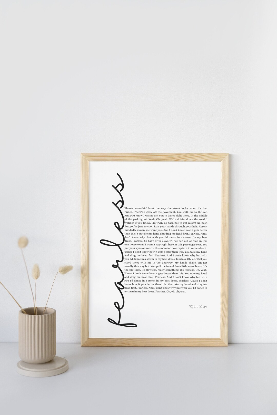 Taylor Swift Lyrics Poster Fearless Digital Print Download Swiftie ...