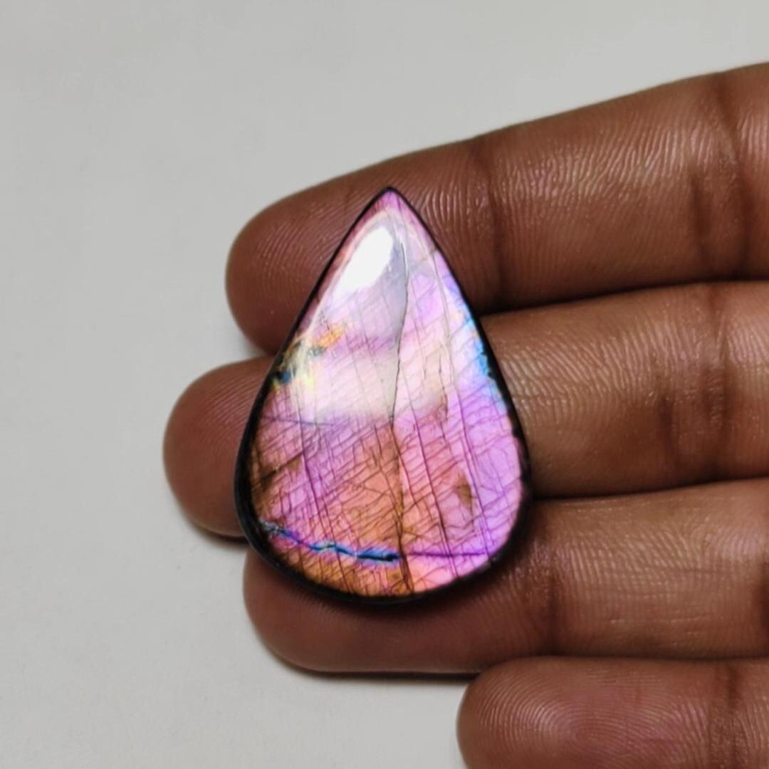 AAA++ Quality Purple Flashy Spectrolite Labradorite Cabochon Pear Shape ...