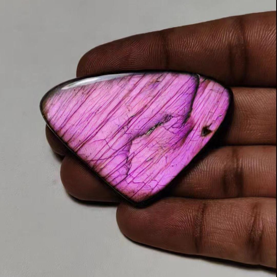 AAA++ Grade Pink Purple Labradorite Cabochon / Unique Labradorite Heart ...