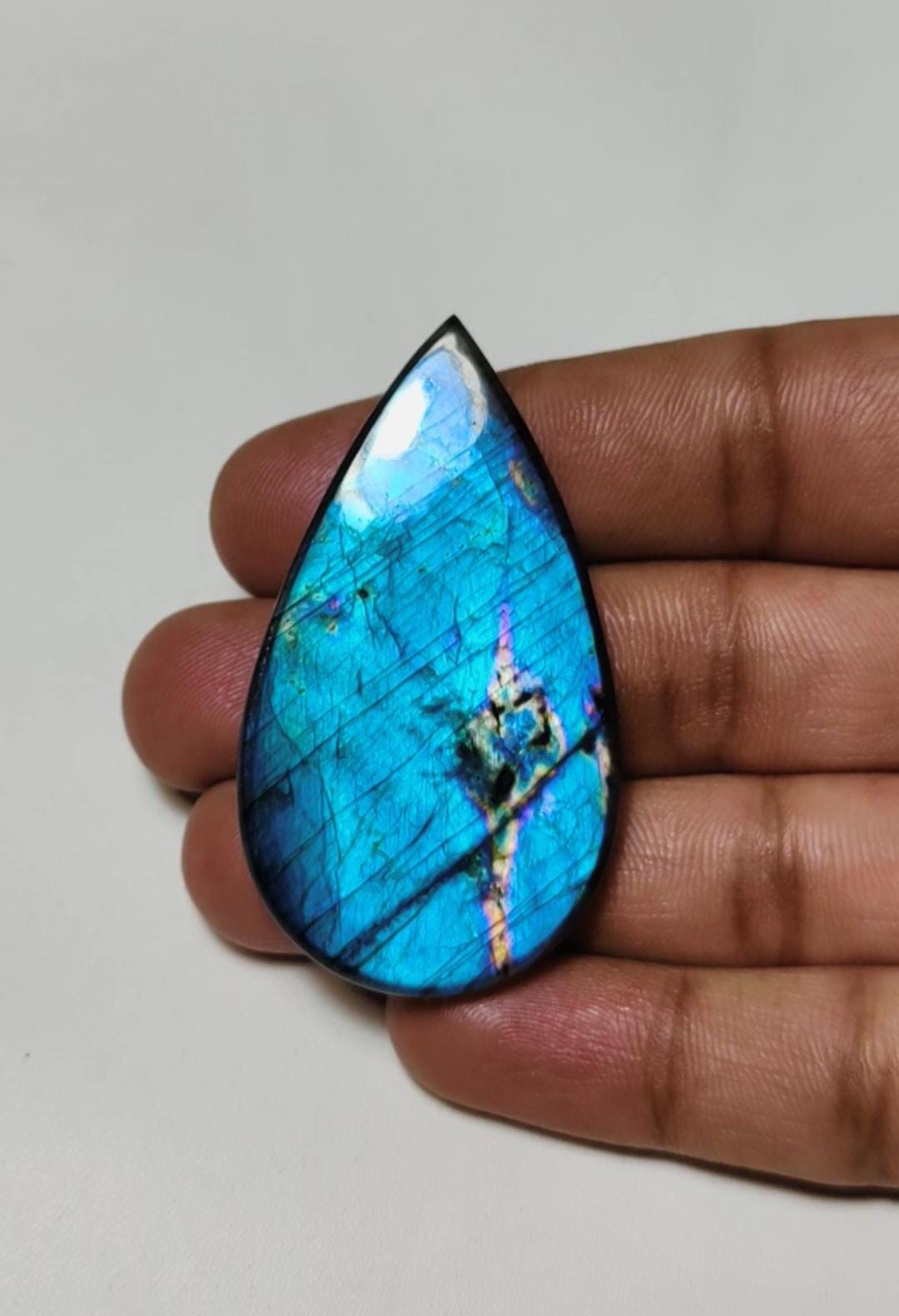 Green Flashy Spectrolite Labradorite Cabochon / Natural Labradorite ...