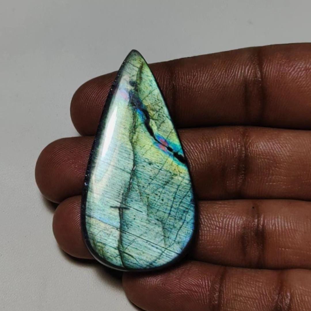Very Attractive AAA+ Quality Sea Green Labradorite Cabochon / Unique ...