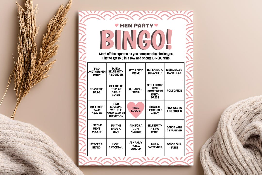 Hen Party Bingo – Editable Corjl Template | Instant Download | Fun Hen ...
