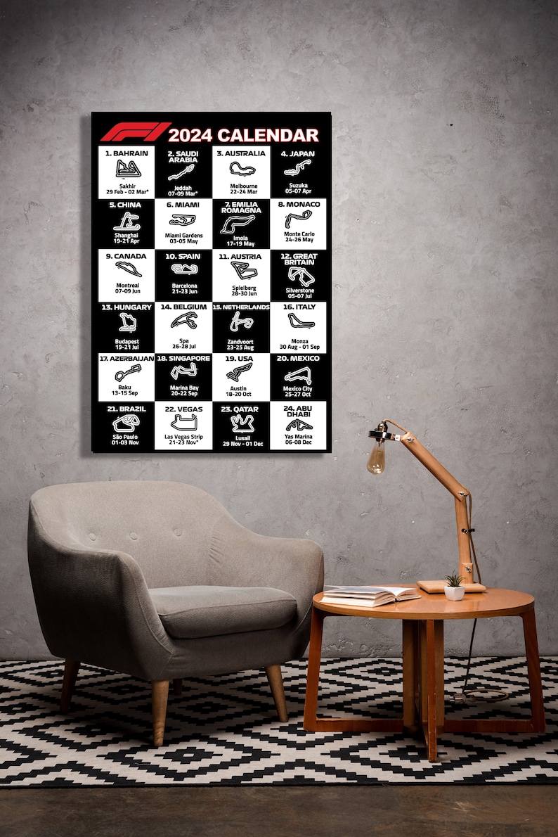 F1 2024 Calendar Race Schedule and Track Information, F1 Merch, F1 ...