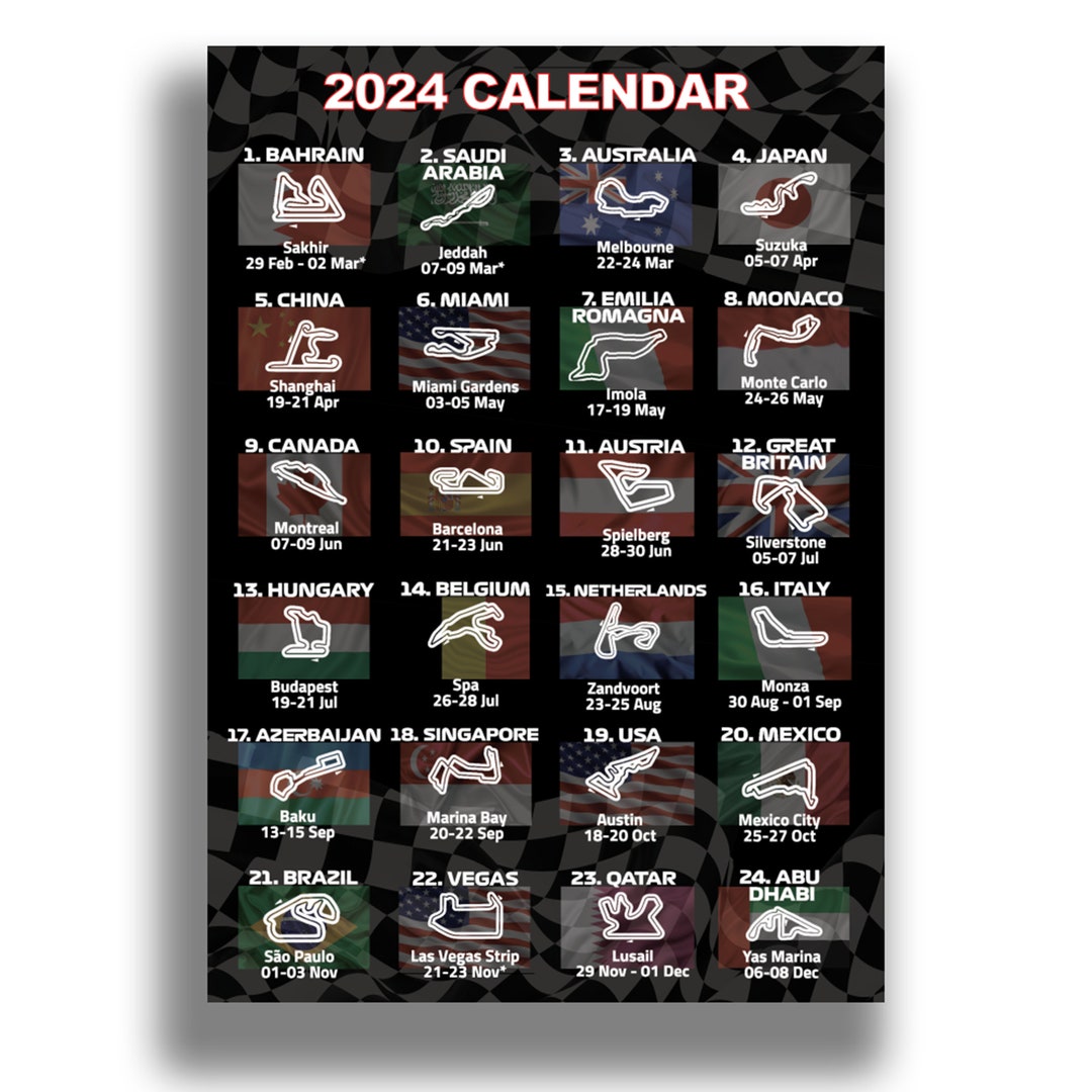 F1 2024 Calendar, Race Schedule and Track Information, F1 Merch, F1 ...