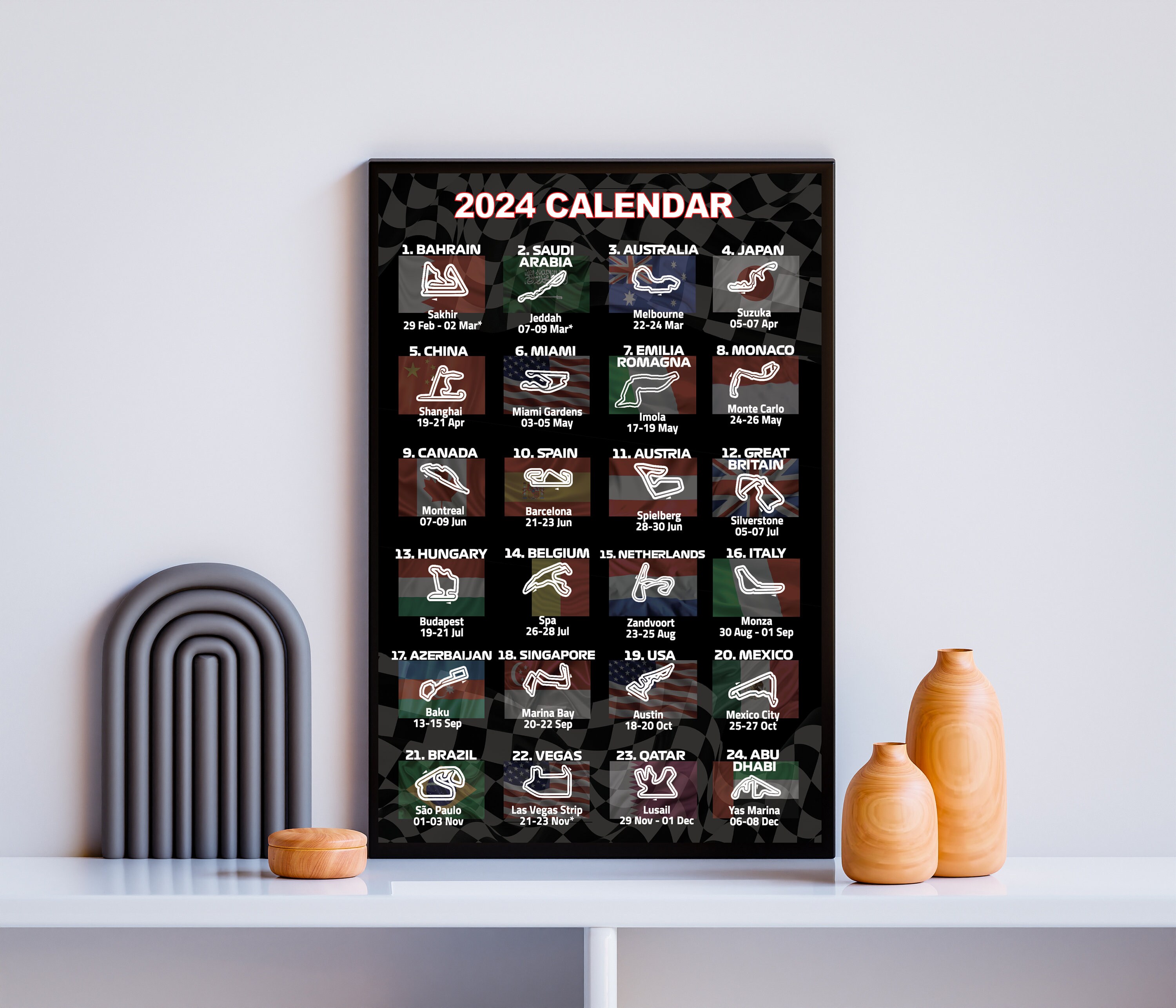 F1 2024 Calendar, Race Schedule and Track Information, F1 Merch, F1 ...