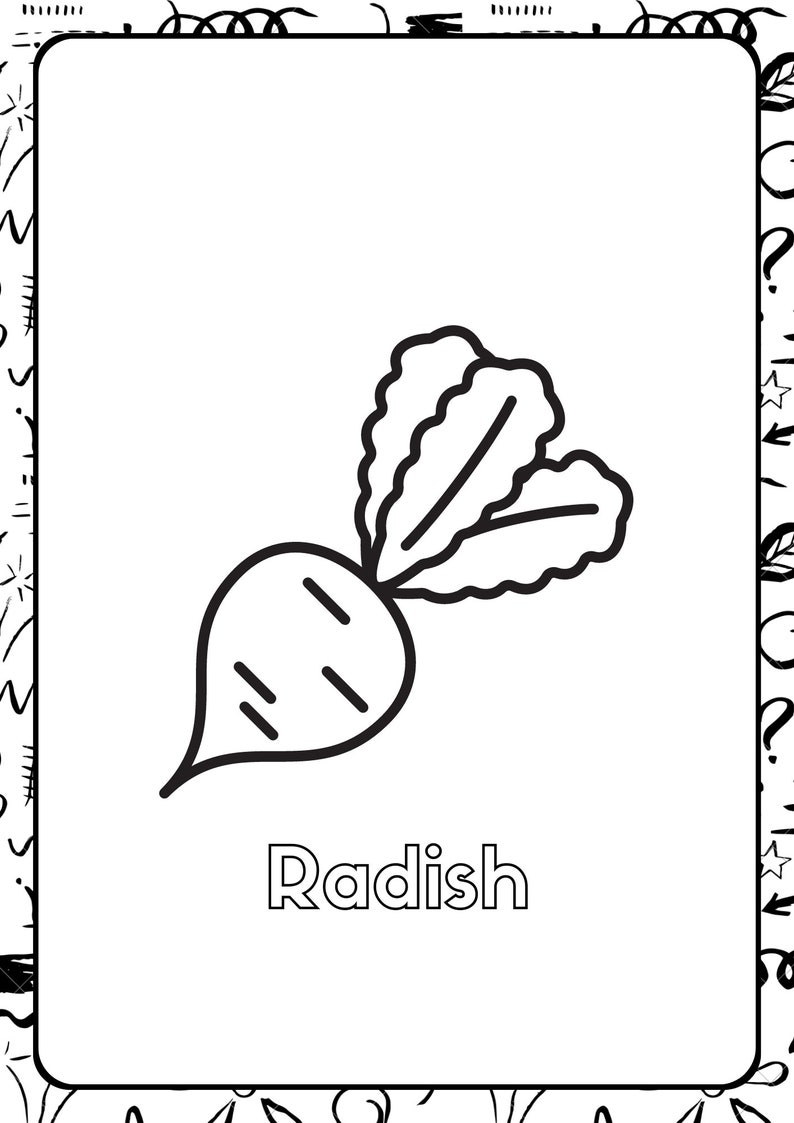 Printable Colouring Pages for Children - 13 Pages - Vegetables - Etsy