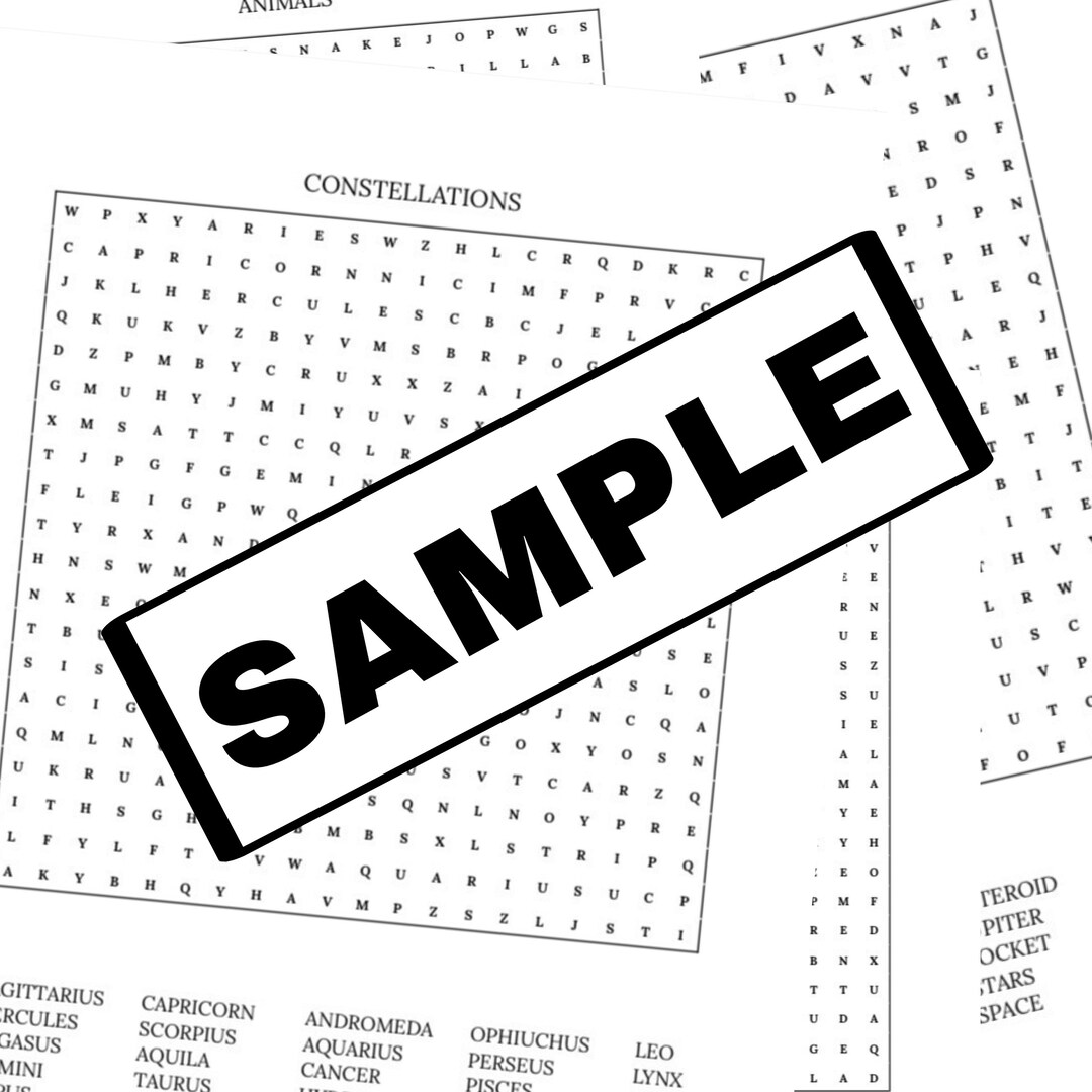 Printable Digital Word Search Sorted by Topic | 20x20 Word Search | PDF ...