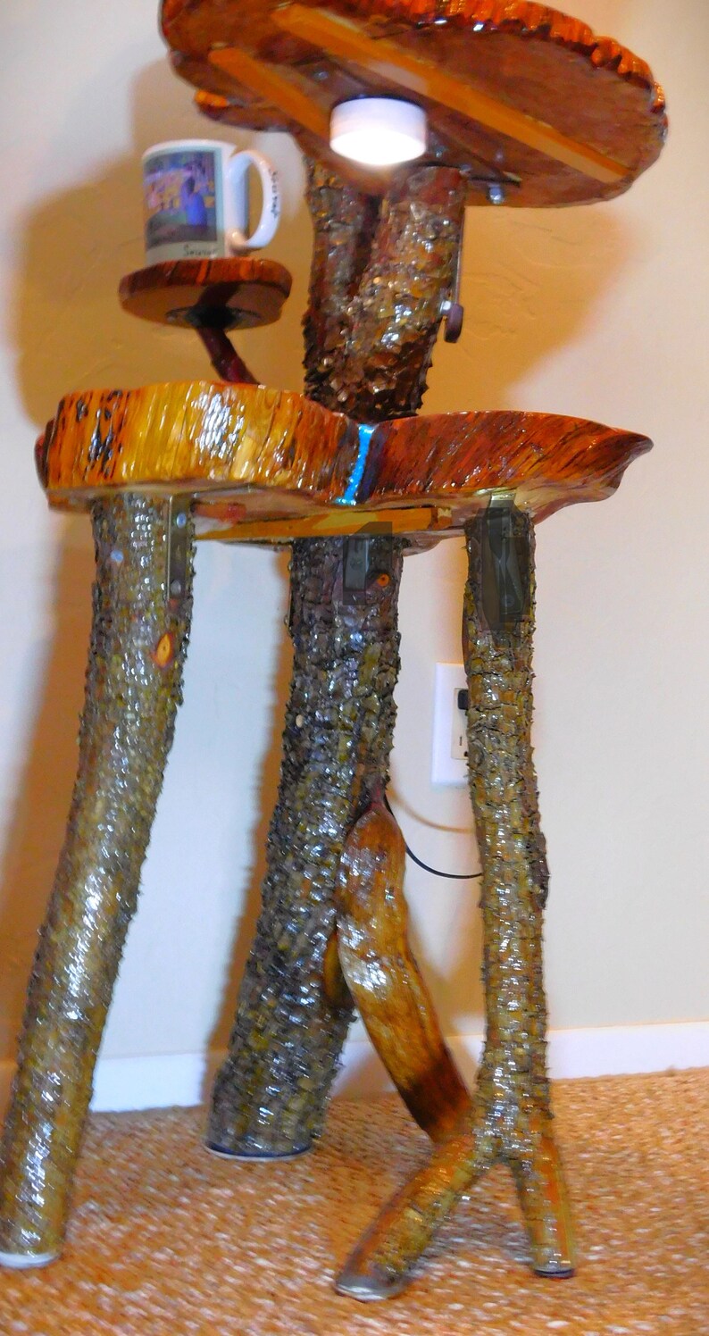 Triple Table Floor Lamp Live Edge Alligator Juniper - Etsy