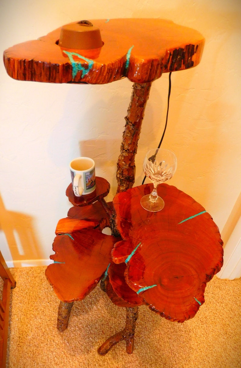 Triple Table Floor Lamp Live Edge Alligator Juniper - Etsy