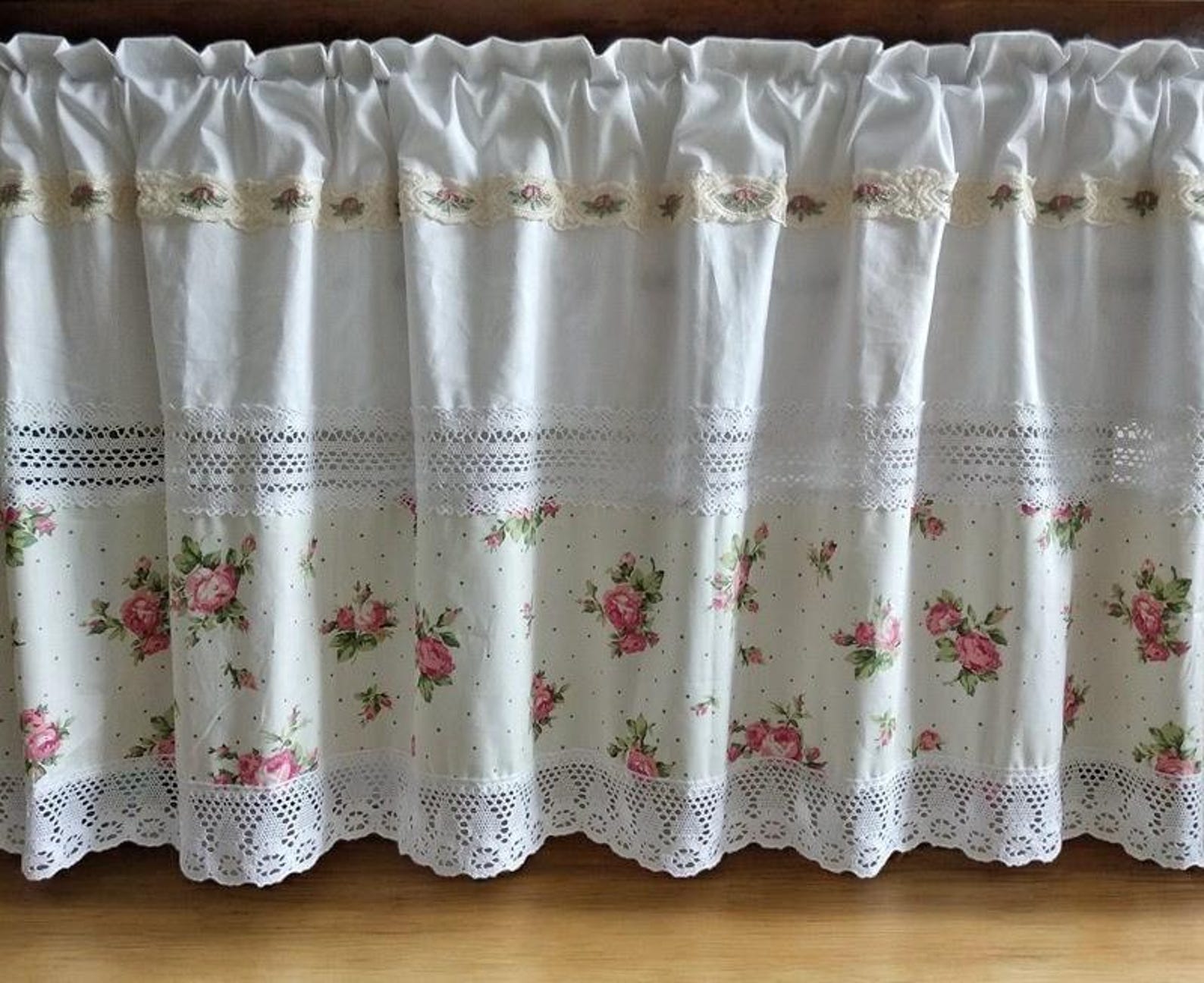 Cafe Curtains Cotton Polyster, Floral, Retro, Vintage , Cottage, Rustic ...