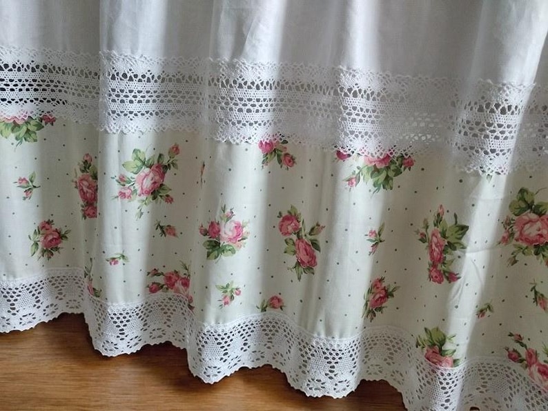 Cafe Curtains Cotton Polyster, Floral, Retro, Vintage , Cottage, Rustic ...