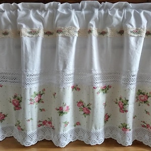 Cafe Curtains Cotton Polyster, Floral, Retro, Vintage , Cottage, Rustic ...