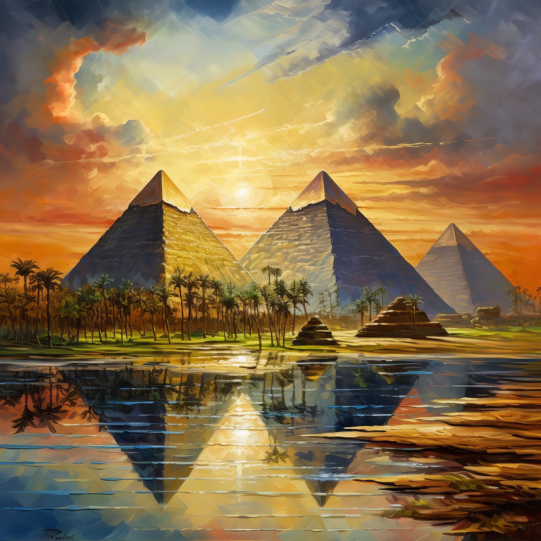 An Artist's Impression of the Pyramids of Giza Home and Living Home ...