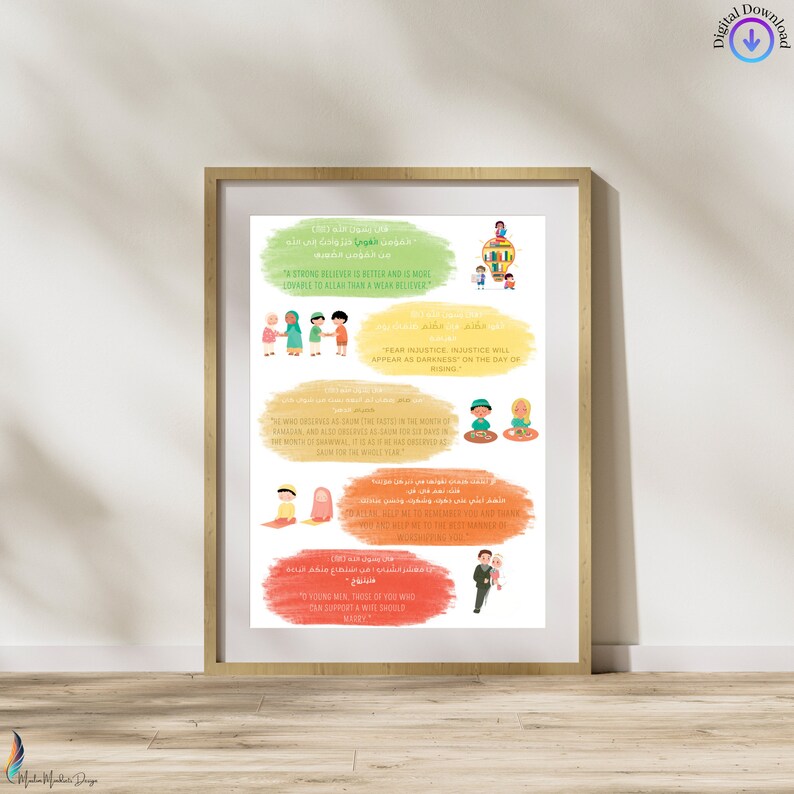 Kids Islamic Wall Art , Prophet Muhammad's Counsels, Islamic Gifts ...