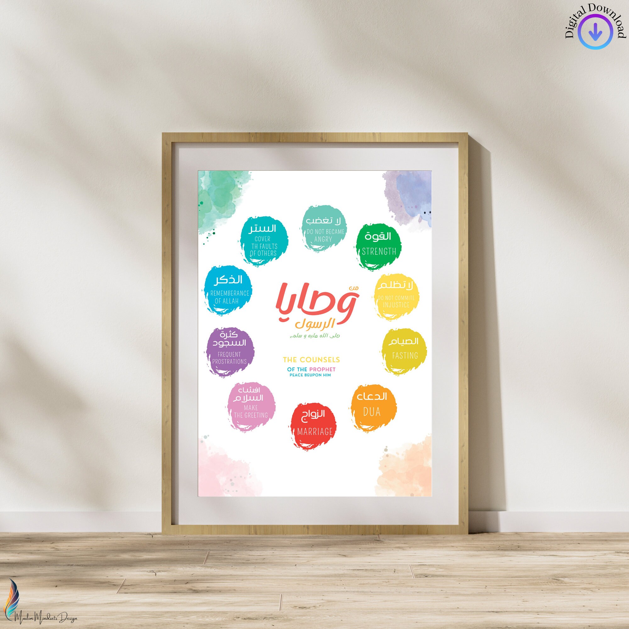 Kids Islamic Wall Art , Prophet Muhammad's Counsels, Islamic Gifts ...