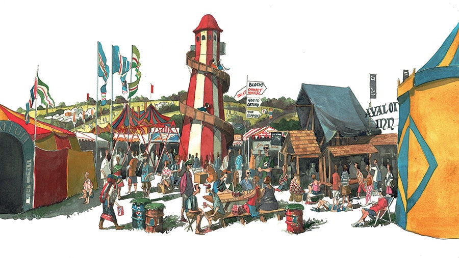 Limited Edition Print of the Avalon Stage, Glastonbury Festival - Etsy