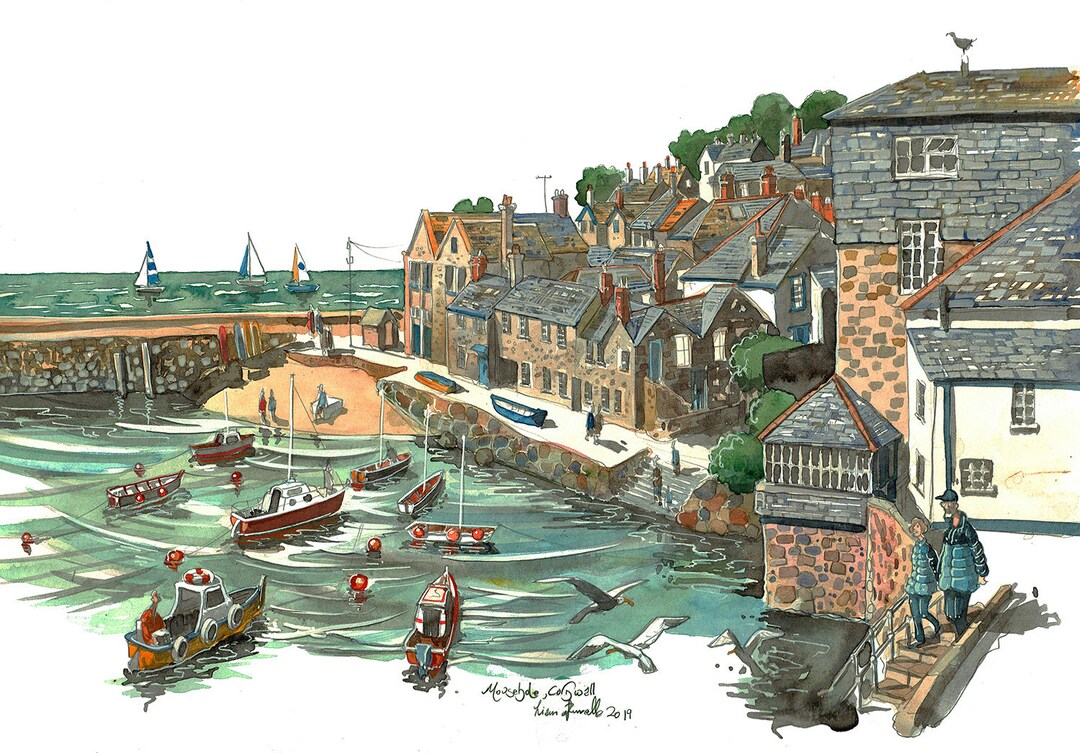 Limited Edition Print of Mousehole in Cornwall, Cornwall, Sea, Harbour ...