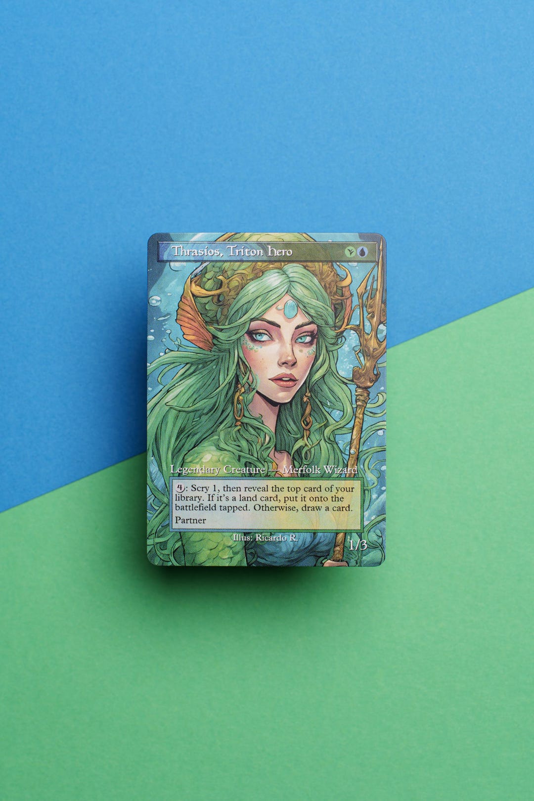 Thrasios, Triton Hero MTG Custom Cards , Commander Alternate Art Magic ...