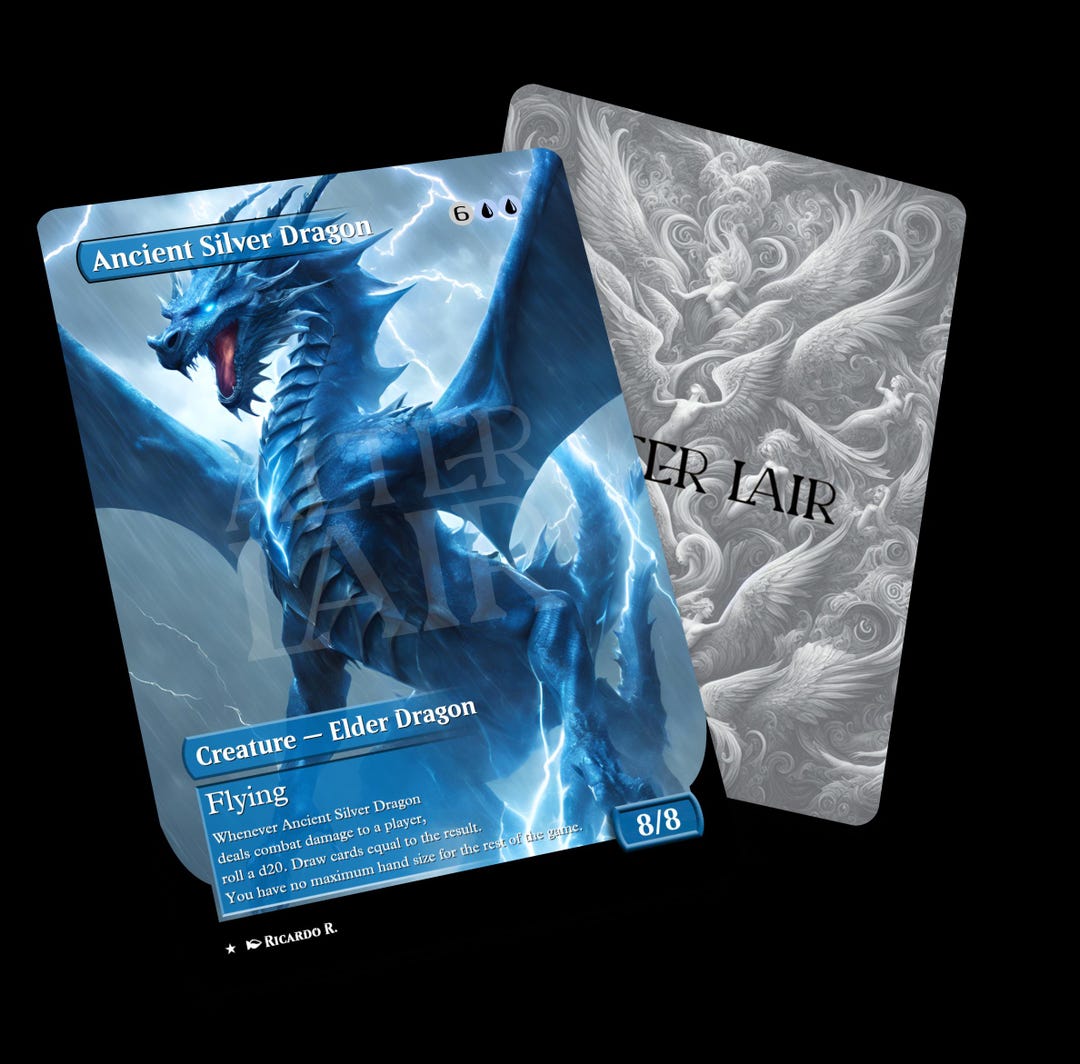 Ancient Silver Dragon MTG Custom Cards , Commander Alternate Art Magic ...