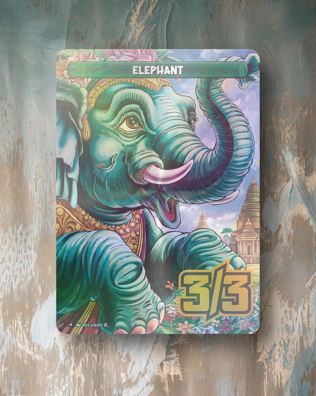 FOIL Elephant Token 3/3 for TCG - Full Custom Artwork- Edh - Etsy
