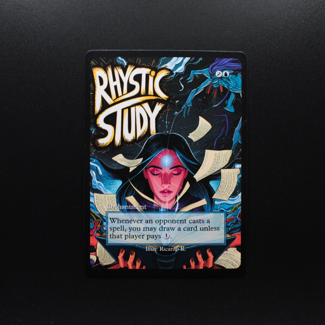 Rhystic Study MTG Custom Cards, Commander Alternate Art Magic MTG ...