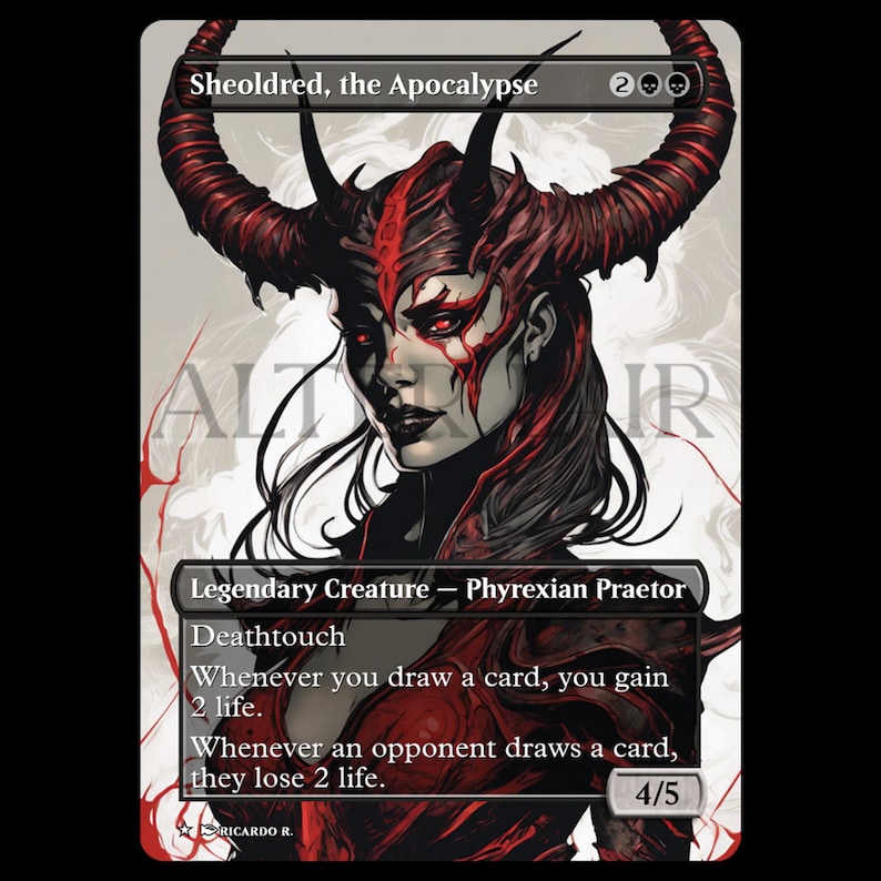 Sheoldred, the Apocalypse MTG Custom Cards , Commander Alternate Art Magic MTG Alters Full Art ...