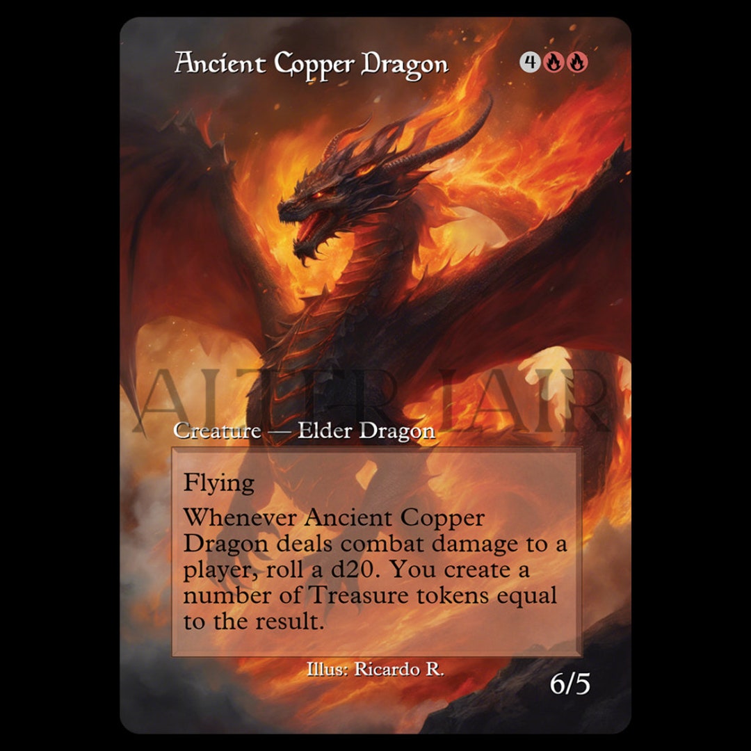 Ancient Copper Dragon MTG Custom Cards , Commander Alternate Art Magic ...