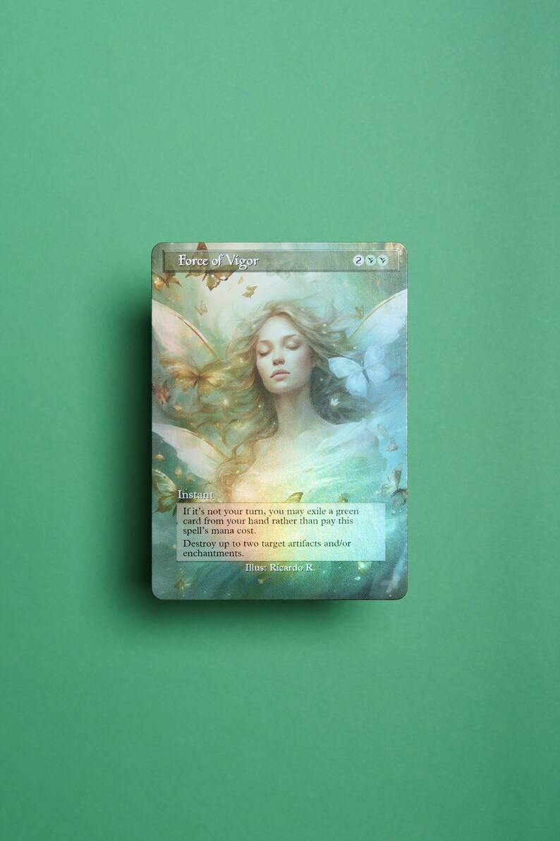 FOIL Force of Vigor MTG Custom Cards , Commander Alternate Art Magic MTG Alters Full Art - Etsy