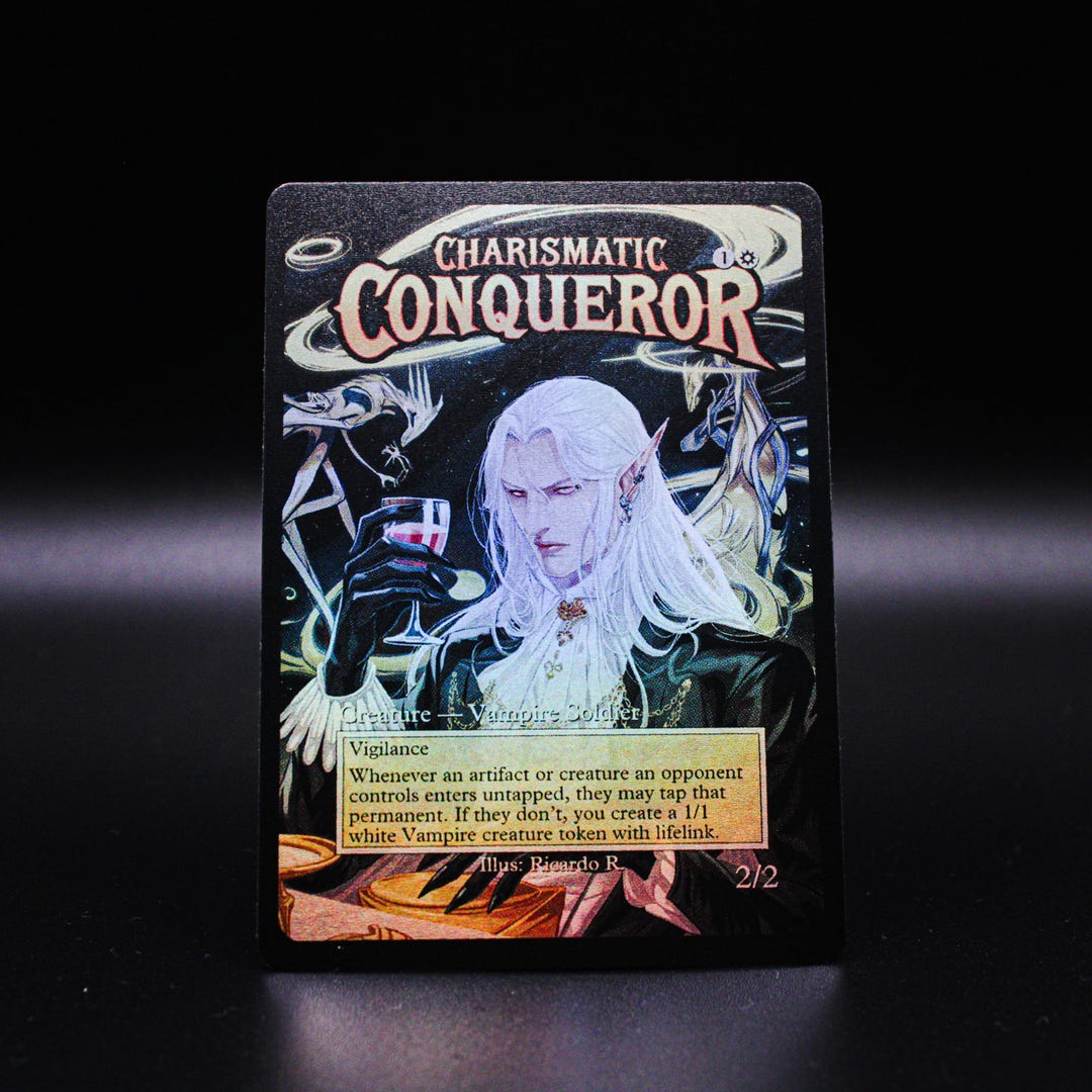 FOIL Charismatic Conqueror MTG Custom Cards , Commander Alternate Art Magic MTG Alters Full Art ...