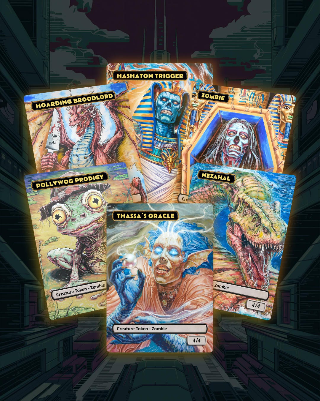 Bundle Hashaton Tokens 4/4 Zombies Foil/non Foil MTG TCG - Full Custom ...