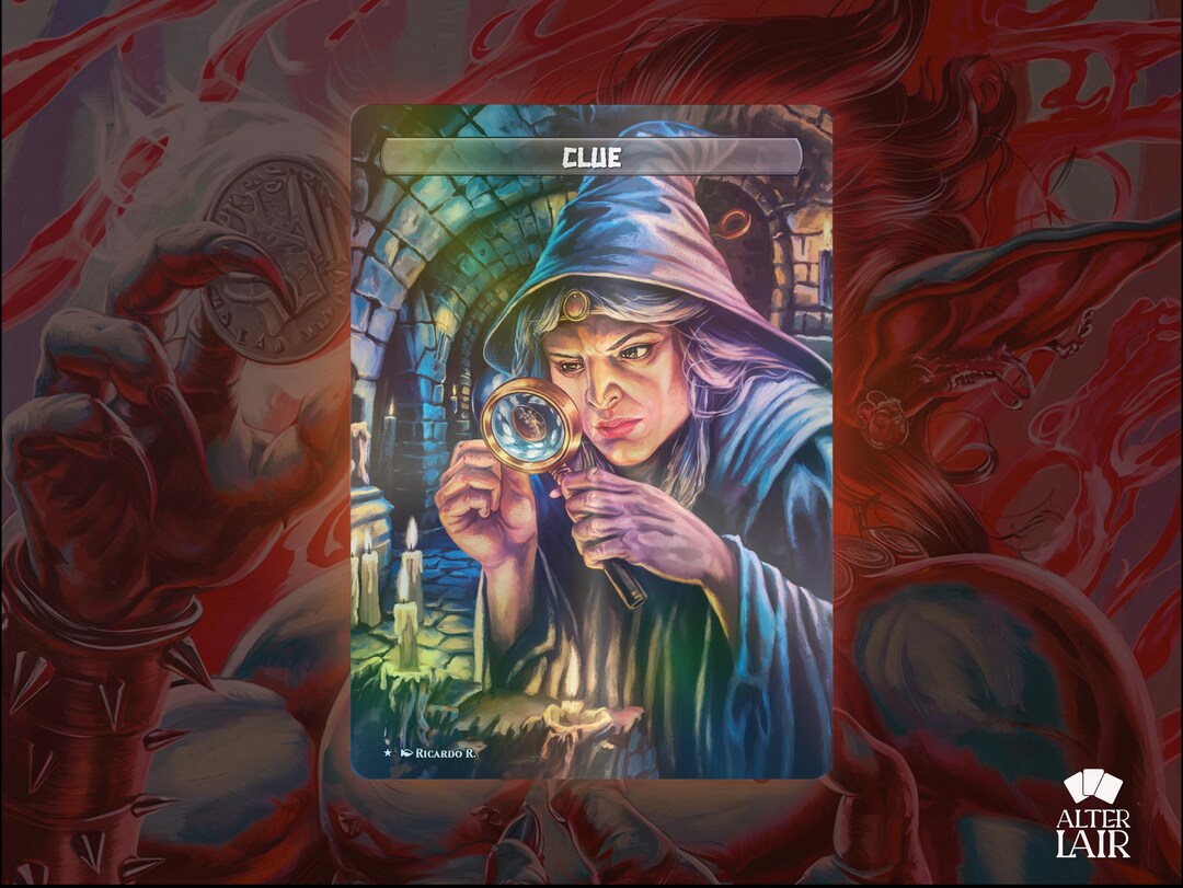 FOIL Clue Token for TCG - Full Custom Artwork - Edh - Etsy