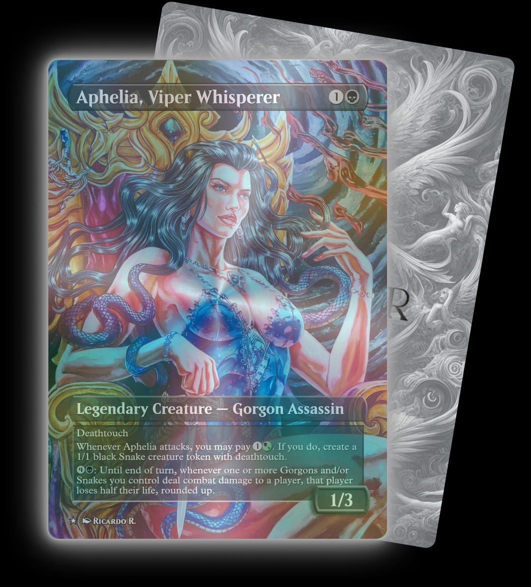 FOIL Aphelia, Viper Whisperer MTG Custom Cards , Commander Alternate ...