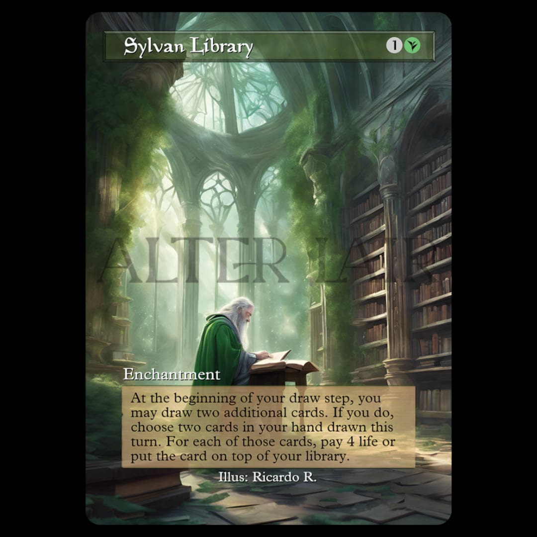 Sylvan Library MTG Custom Cards, Commander Alternate Art Magic MTG Alters Full Art - Etsy