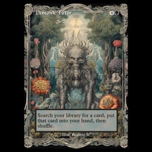 Demonic Tutor MTG Custom Cards, Commander Alternate Art Magic MTG ...