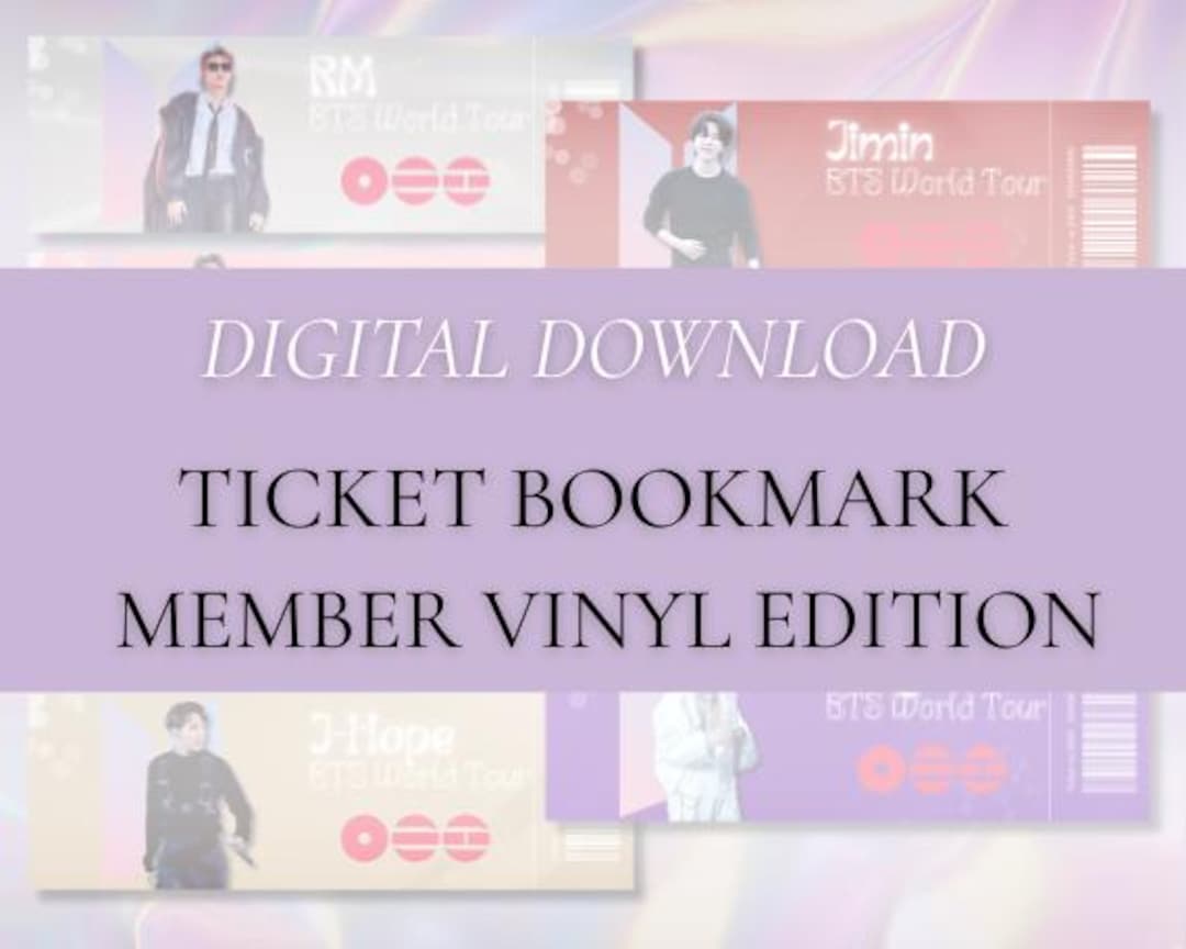 BTS Ticket Bookmark | Member Vinyl Edition Concert Freebies (digital ...