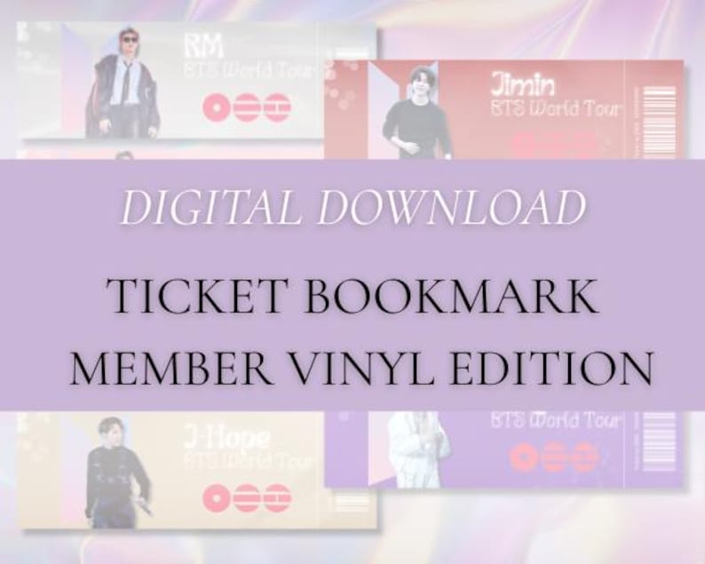 BTS World Tour Ticket Bookmark | Printable Freebies - Etsy