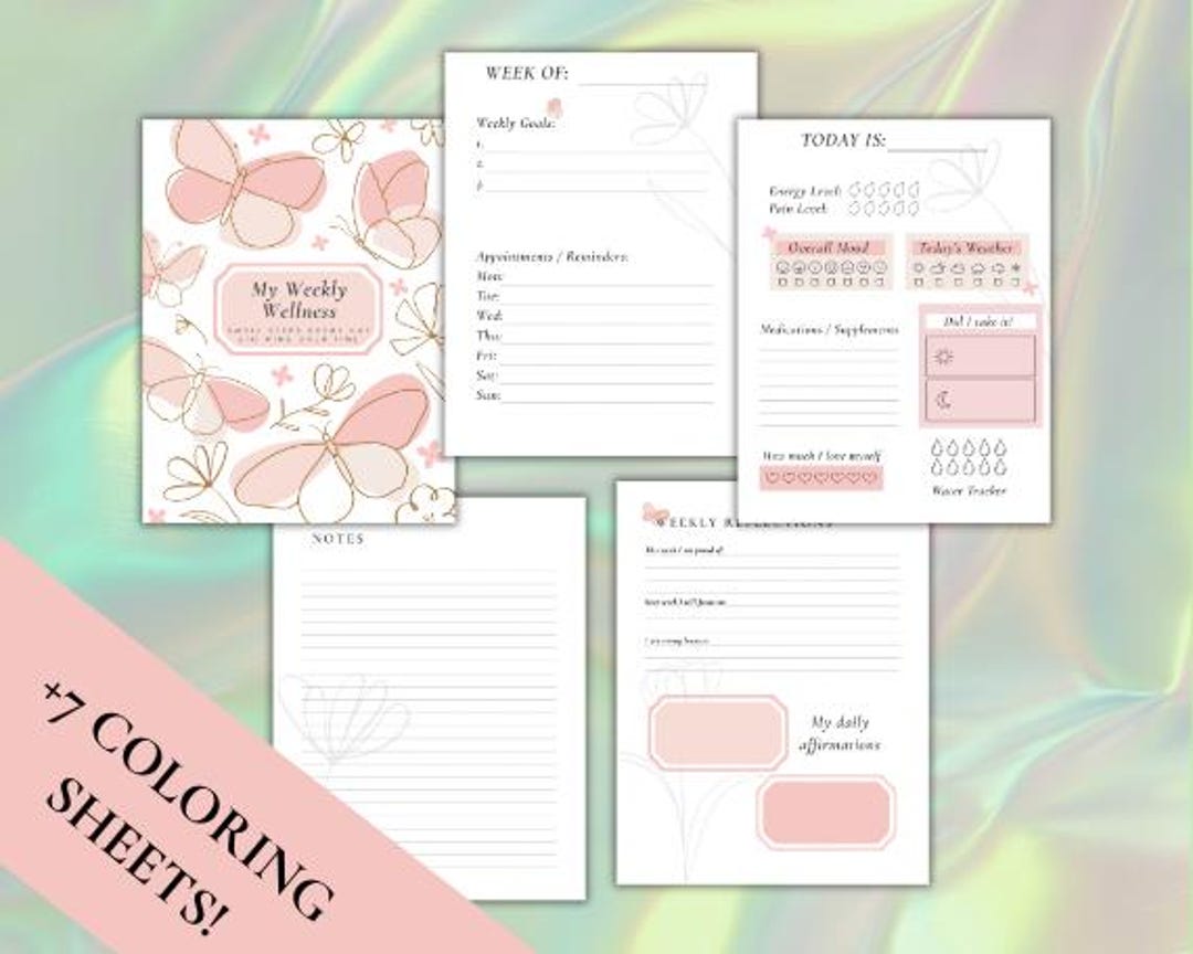 Weekly Wellness Symptom Tracker | Chronic Illness Symptom and ...