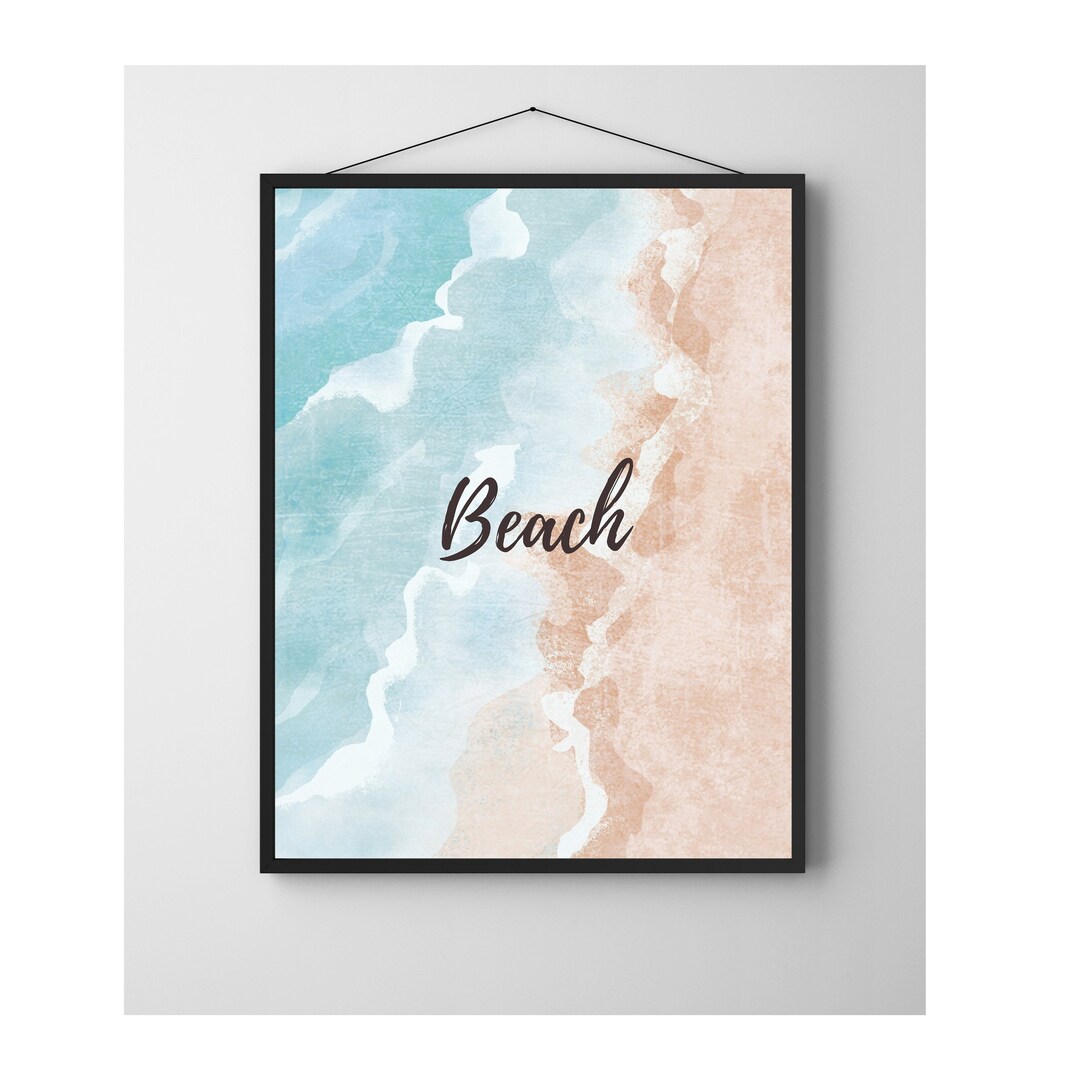 MINIMALISTIC BEACH Oil Paint Art Print, Wall Art Instant Download ...