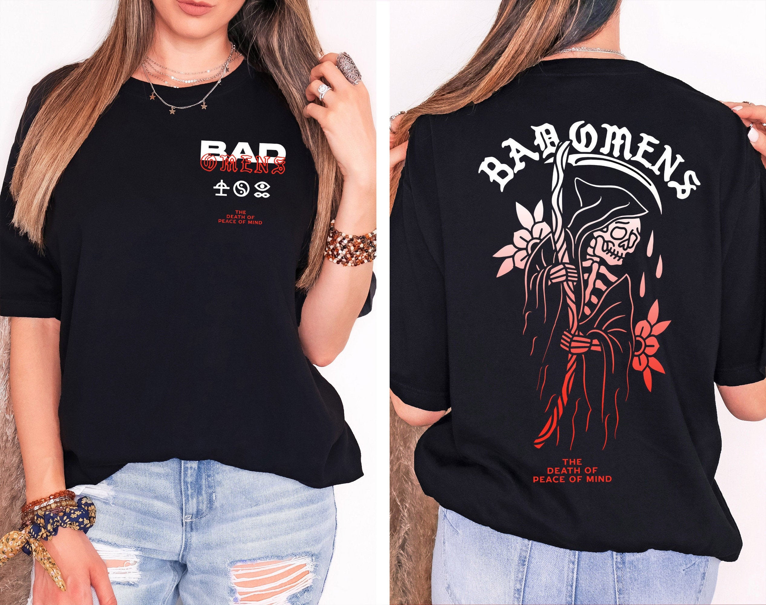 Retro Fade Reaper Bad Omens T-Shirt Designed & Sold By Racehorse Venerable