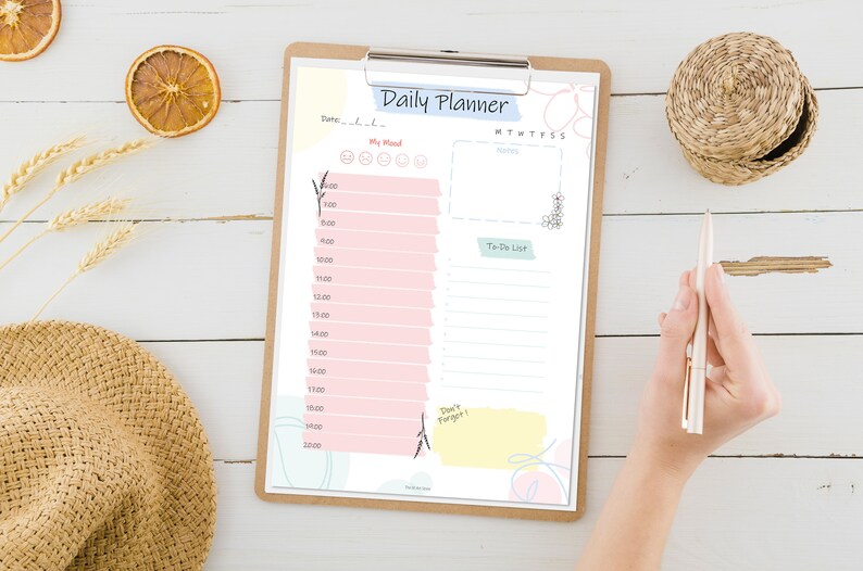 Cute Printable Planner, Minimalist Daily Planner, A4 Size, Day ...