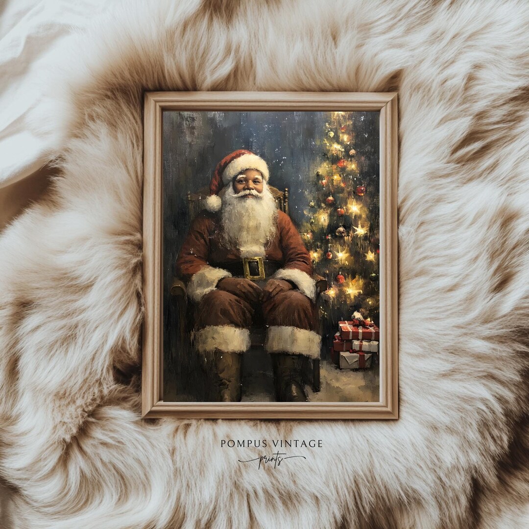 Vintage African Heritage Santa Art Print - Etsy