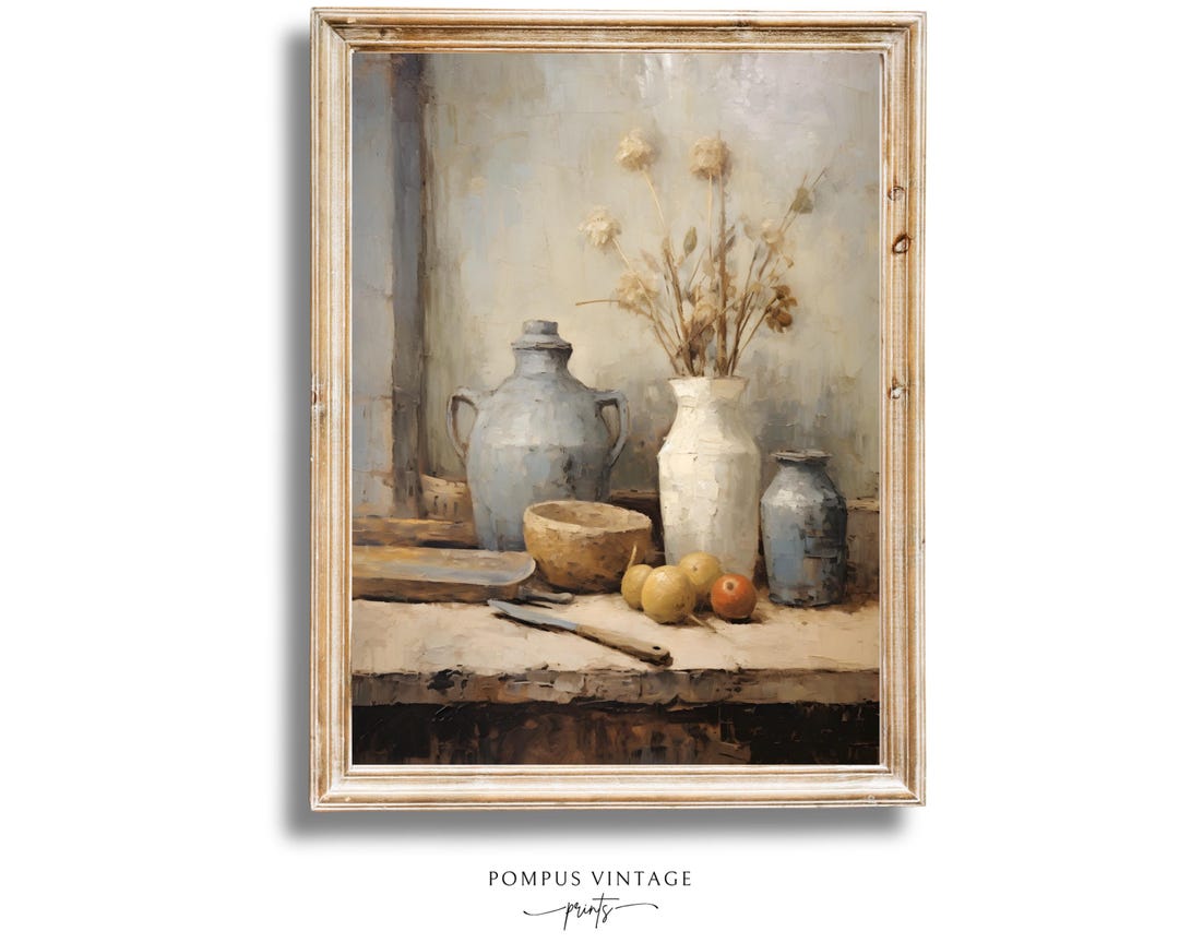 French Countryside Antique Farmhouse Still Life Art Print, Kitchen ...