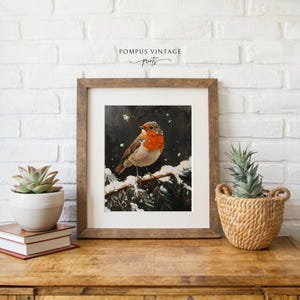 Rustic Winterland Robin's Nest Print - Etsy